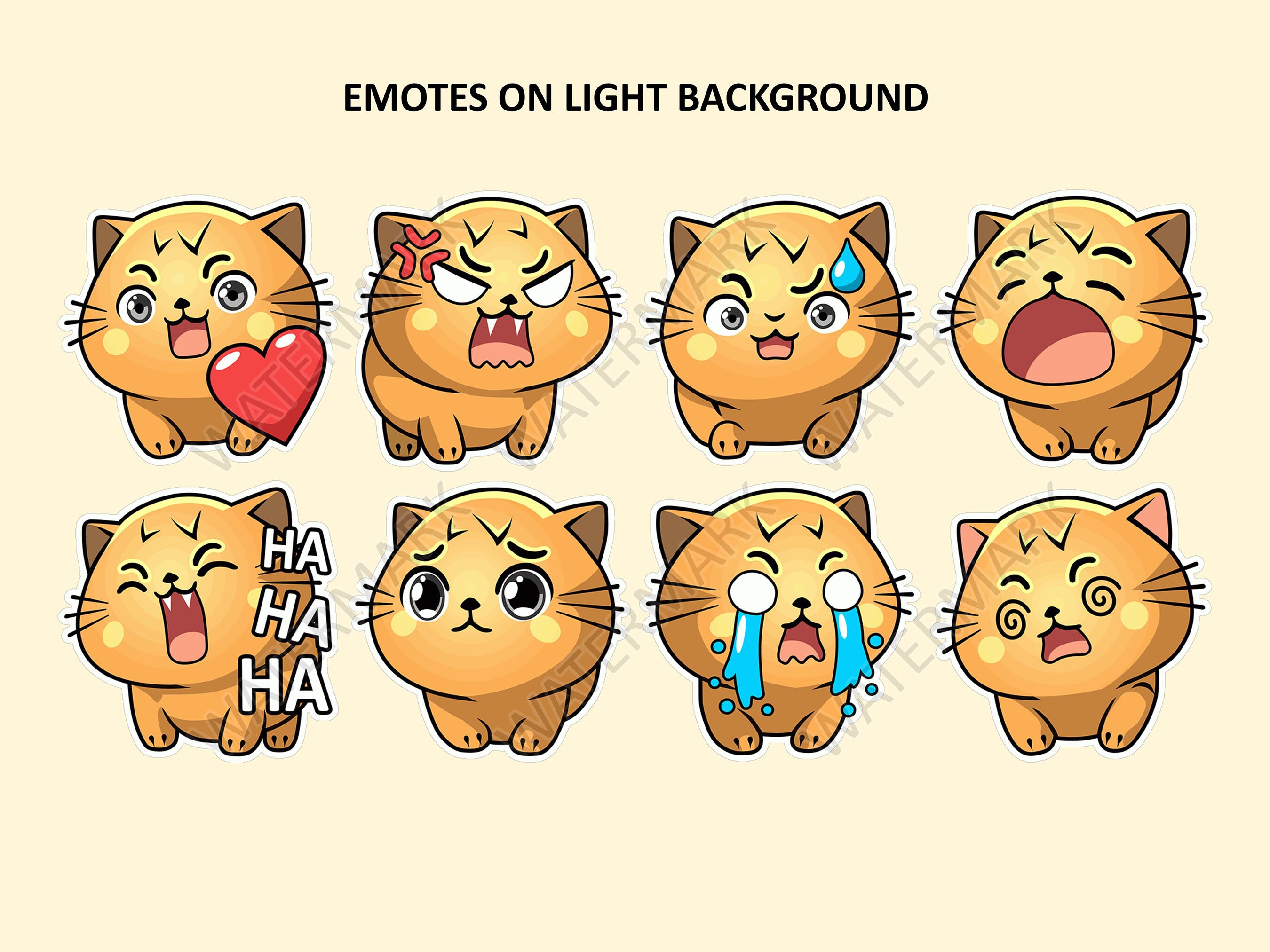 Ginger Cat Emotes Pack #1 / for Twitch Emote, Discord Emote, and ...