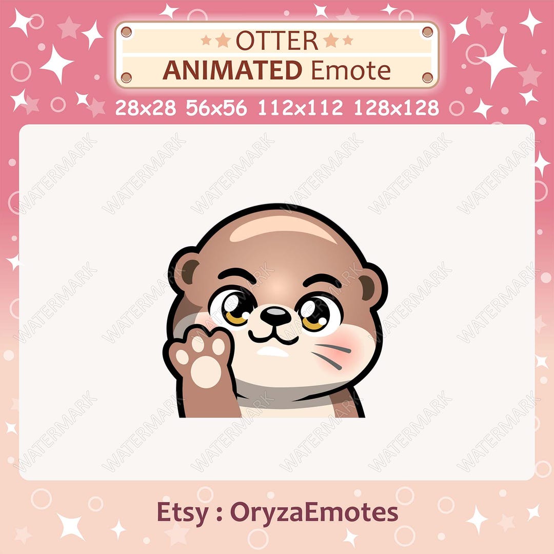 Animated Emote Otter Waving Emote / Twitch & Discord Otter Hello Emote ...