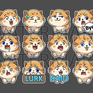 46 Cat Emotes Pack, Twitch Emotes, Discord Emotes, PNG Emotes Pack ...