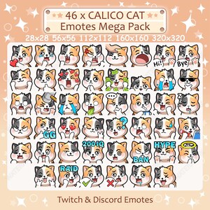 Calico Cat Emotes X 46 for Twitch & Discord Emote Calico Cat - Etsy