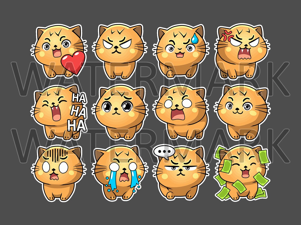 46 Ginger Cat Emotes for Twitch Emote & Discord Emote and Whatsapp ...