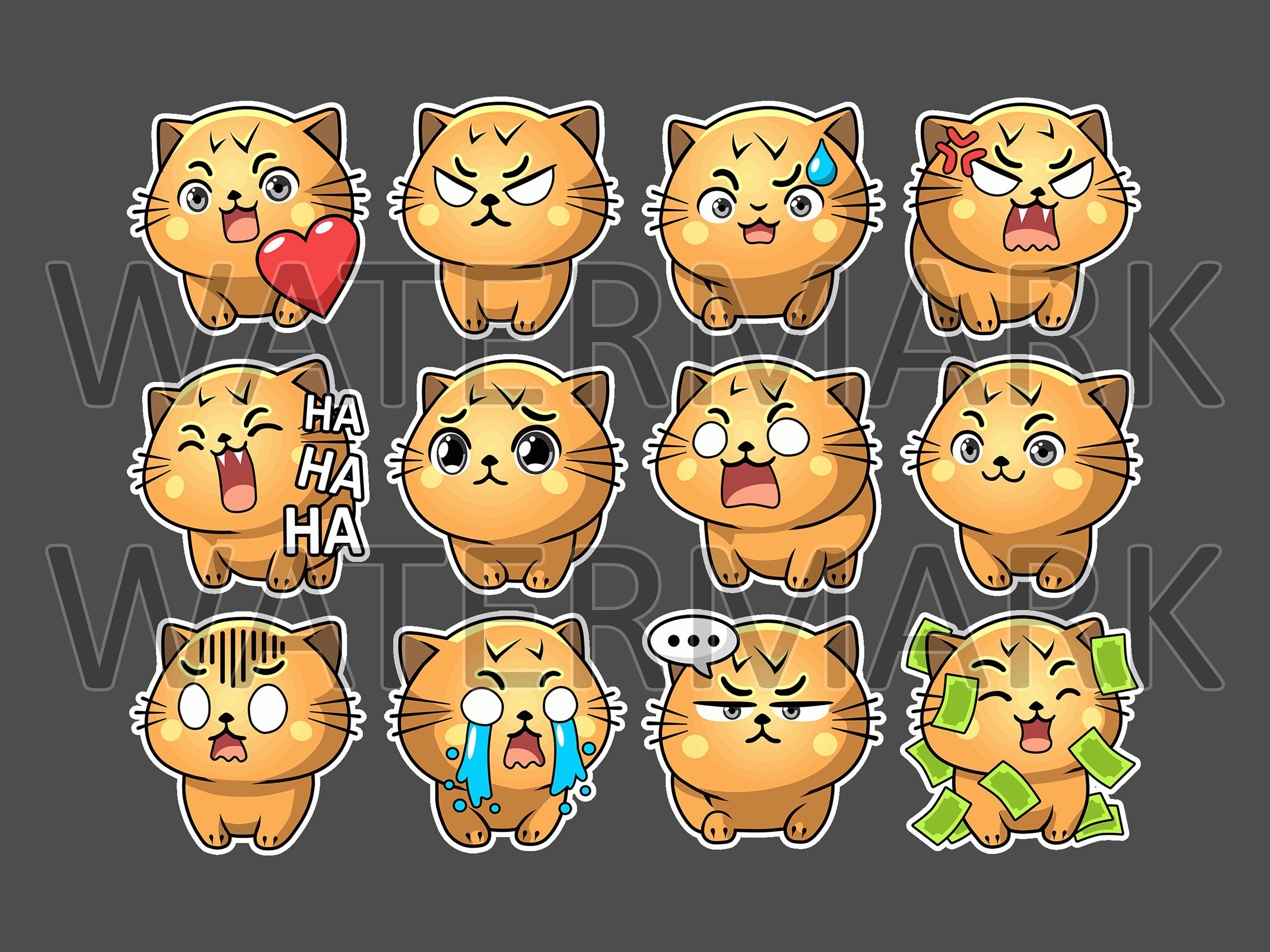 46 Ginger Cat Emotes for Twitch Emote & Discord Emote and Whatsapp ...
