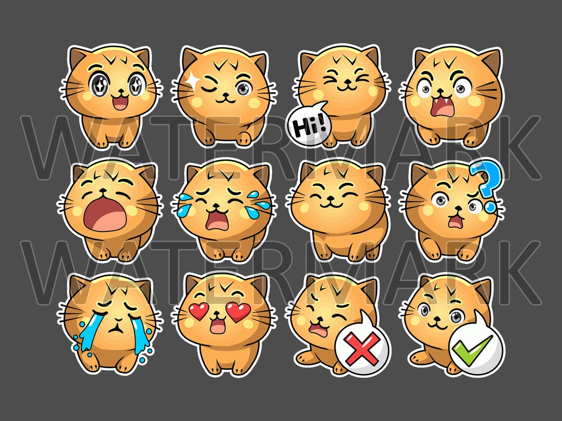 46 Ginger Cat Emotes for Twitch Emote & Discord Emote and Whatsapp ...