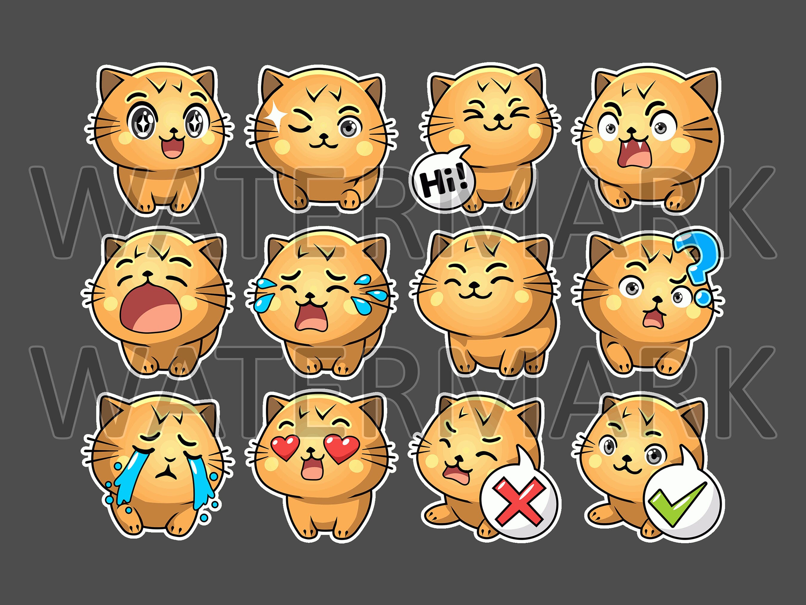 46 Ginger Cat Emotes for Twitch Emote & Discord Emote and Whatsapp ...