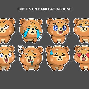 Cute Bear Emotes Pack #2 / Emotes for Twitch Emote, Discord Emote, and ...