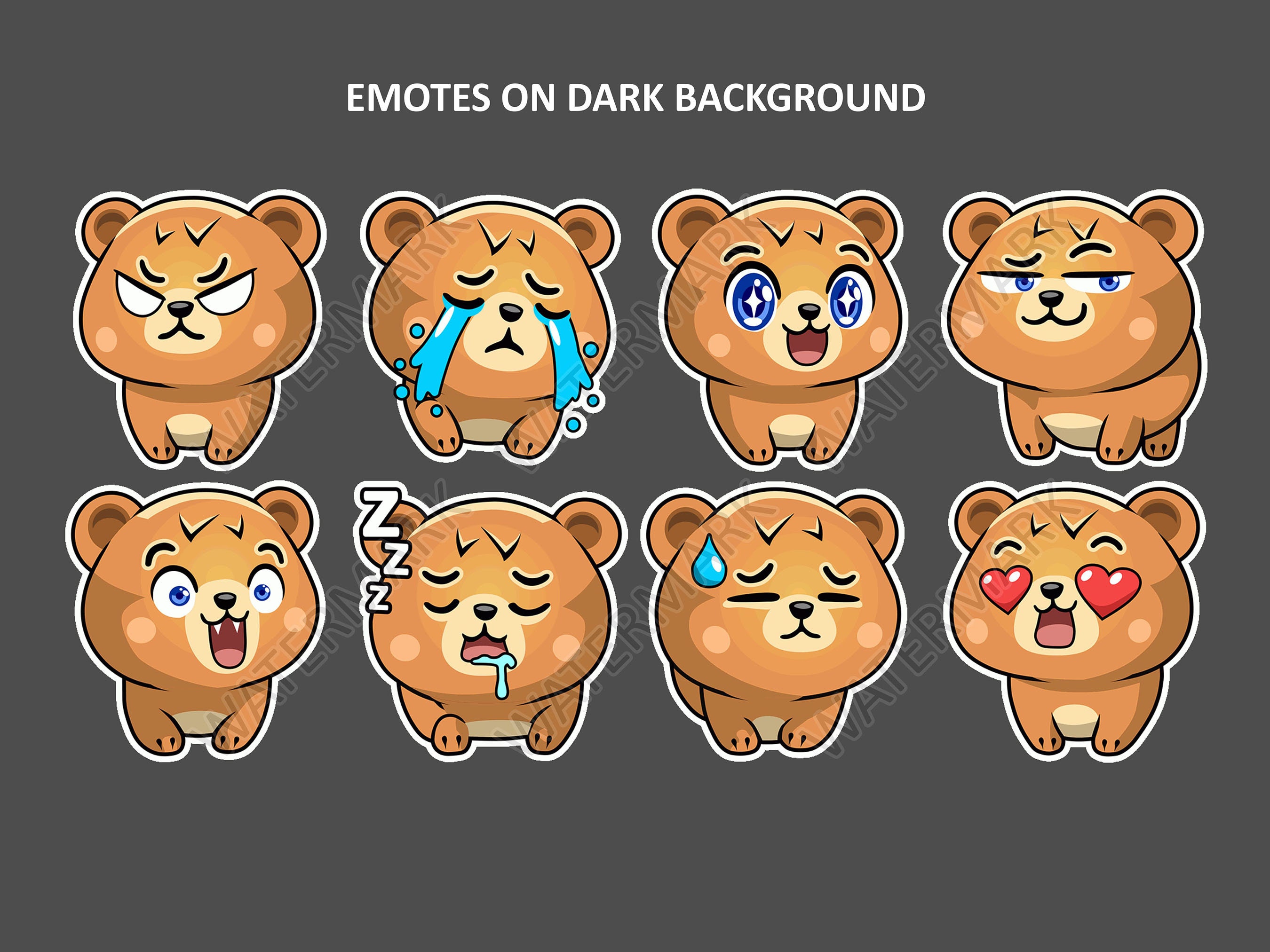 Cute Bear Emotes Pack #2 / Emotes for Twitch Emote, Discord Emote, and ...