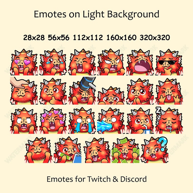 Red Dragon Emotes X 23 Pack 1 - Etsy