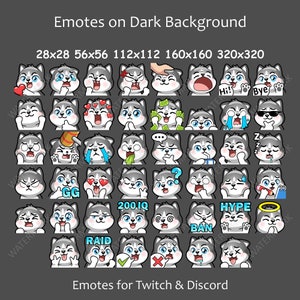 Husky Dog Emotes X 46 for Twitch & Discord Emote | Husky Dog Twitch ...