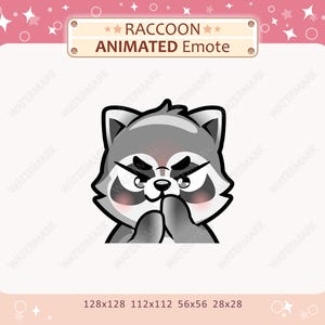 Animated Raccoon Emote / Evil Plan / Scheming Face Emote / Evil Raccoon ...