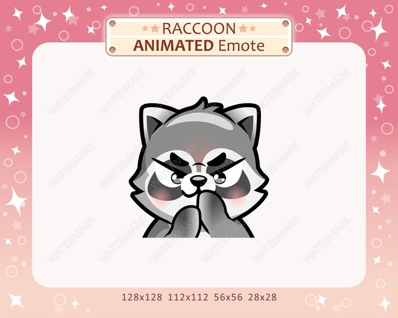 Animated Raccoon Emote / Evil Plan / Scheming Face Emote / Evil Raccoon ...