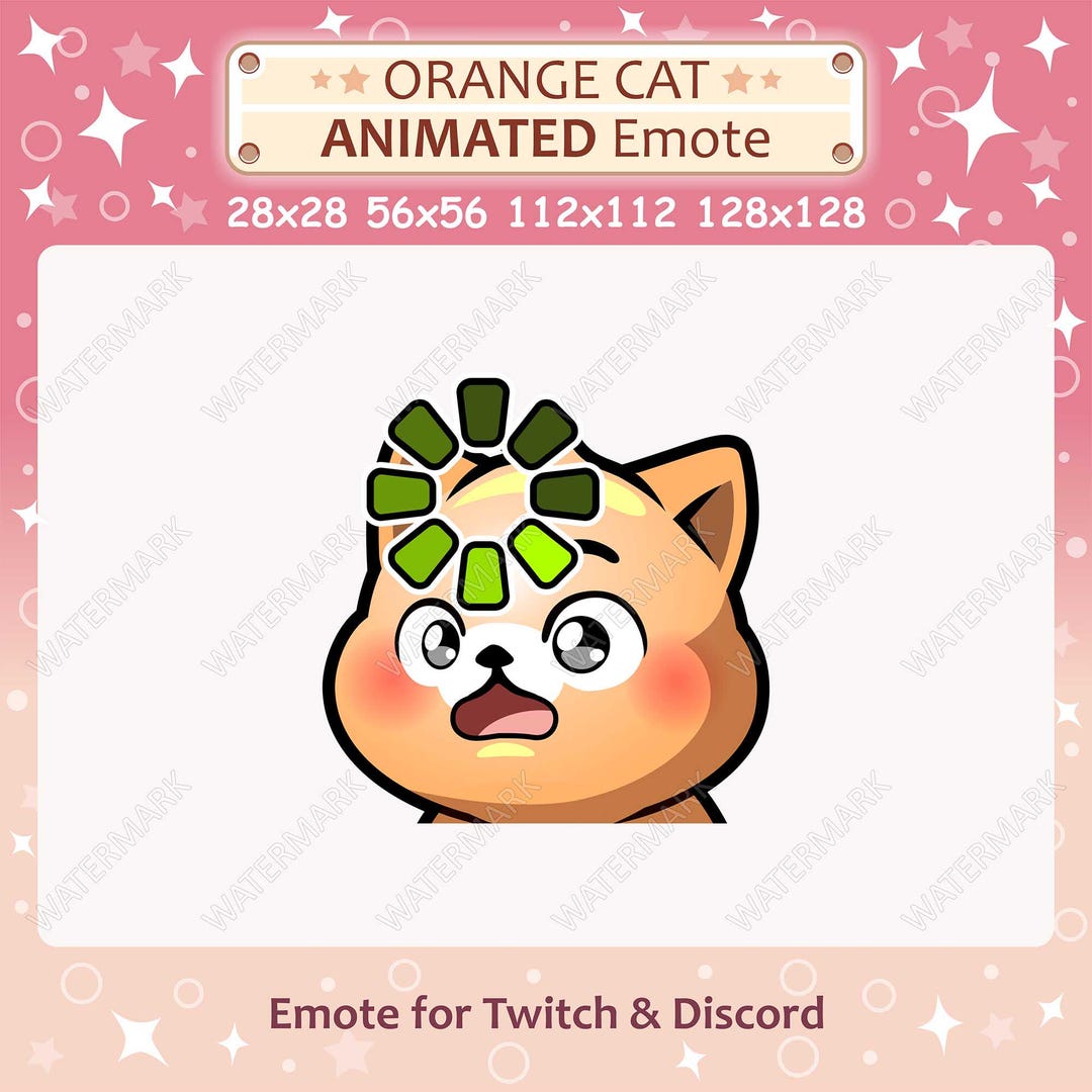 Animated Emote Orange Cat Loading Sign Emote / Orange Cat Confused ...