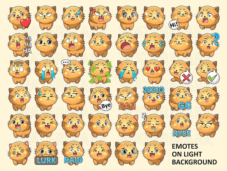 46 Ginger Cat Emotes for Twitch Emote & Discord Emote and Whatsapp ...