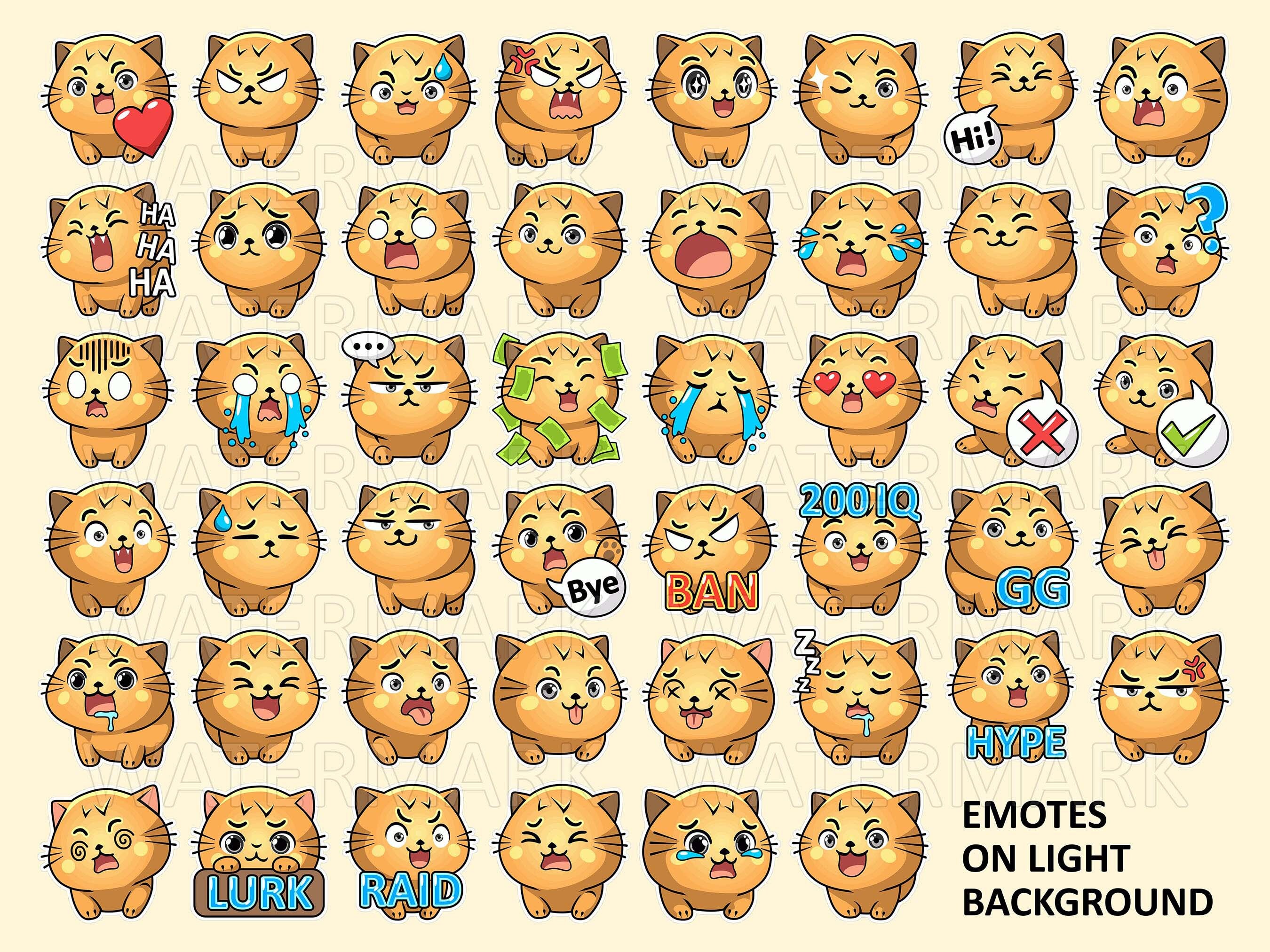 46 Ginger Cat Emotes for Twitch Emote & Discord Emote and Whatsapp ...