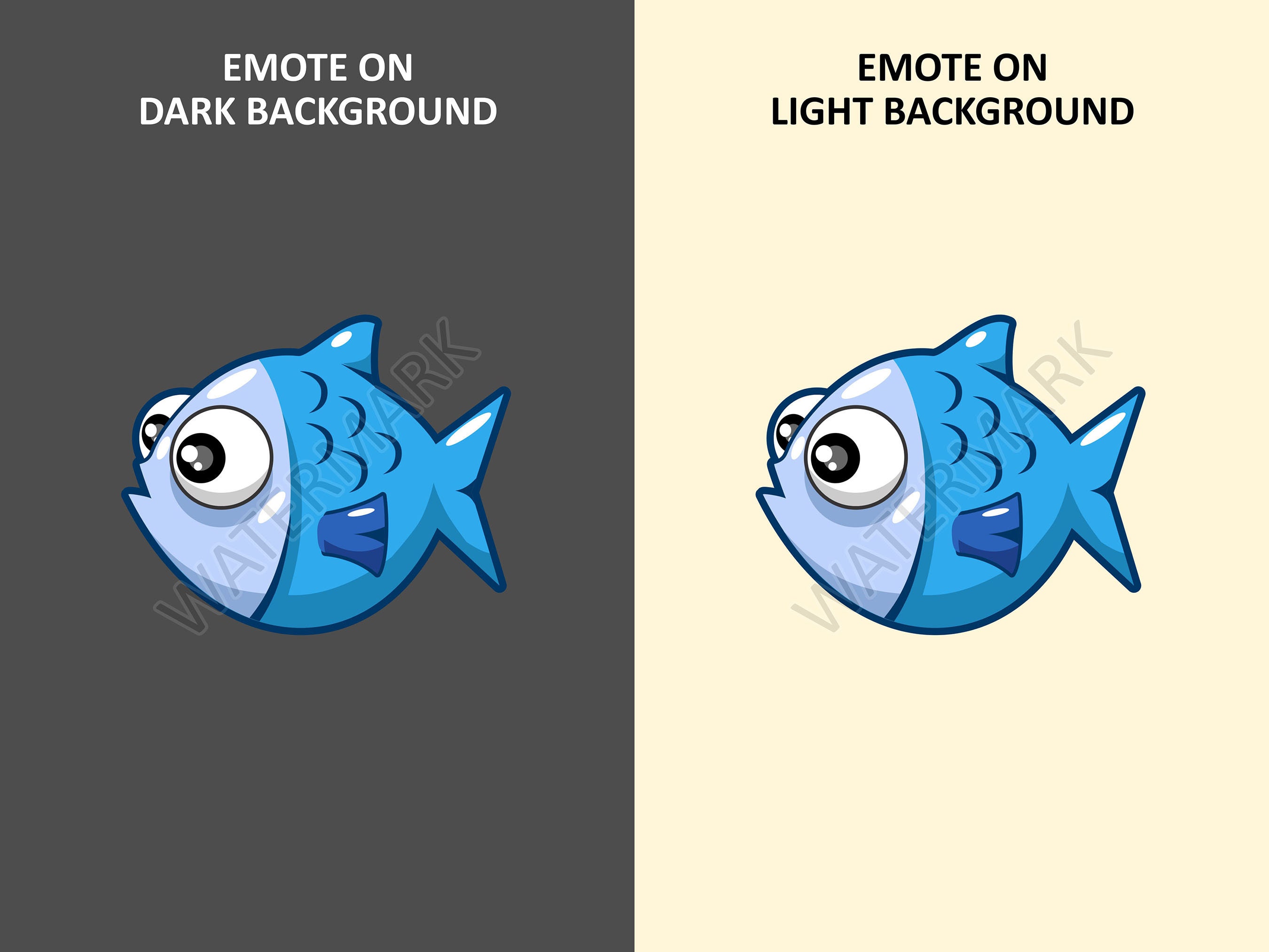 Blue Fish Animated Emote for Twitch, Discord, and Youtube / Animated ...