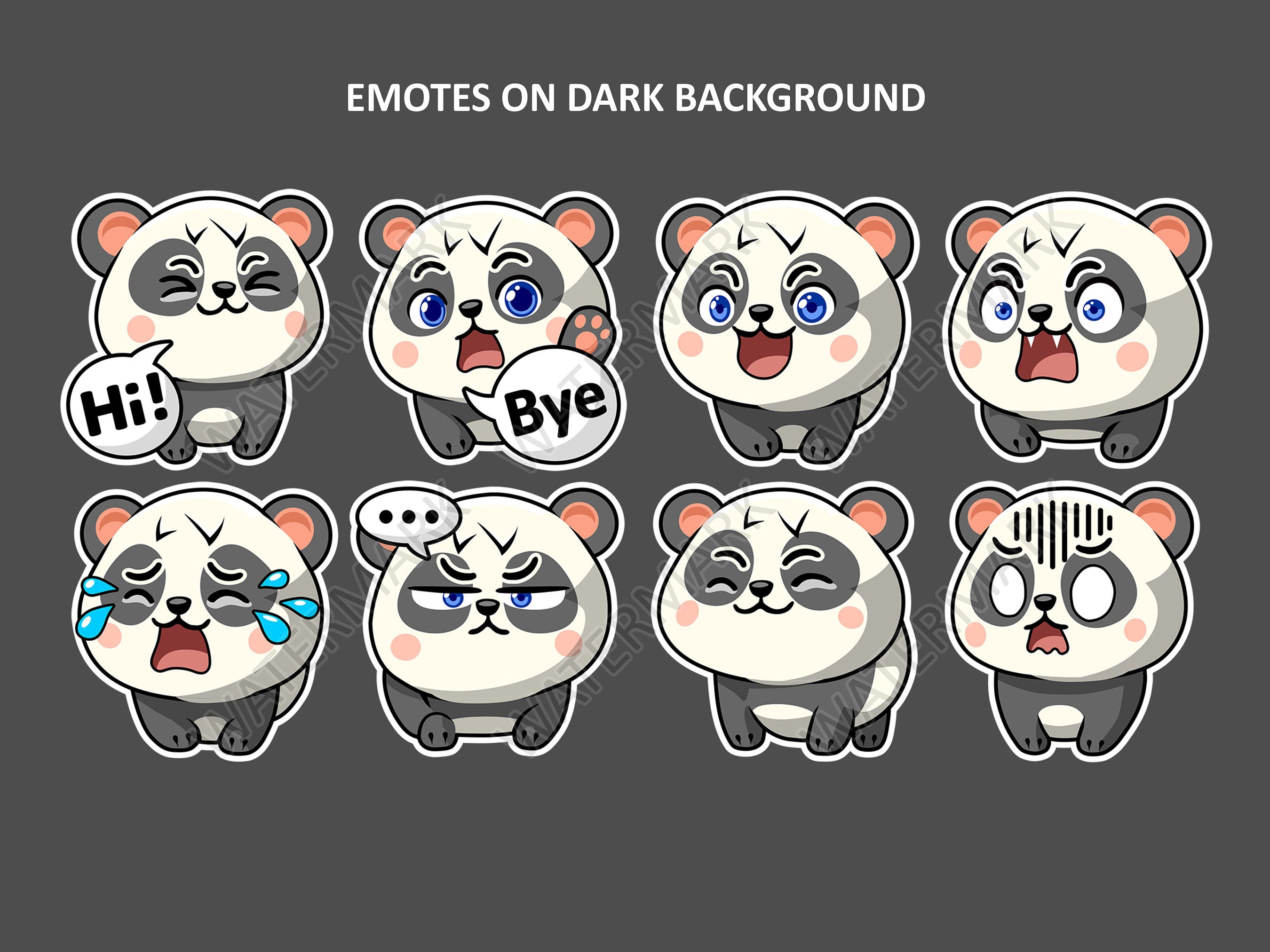 Panda Emotes Pack 3 / Emotes for Twitch Discord and - Etsy
