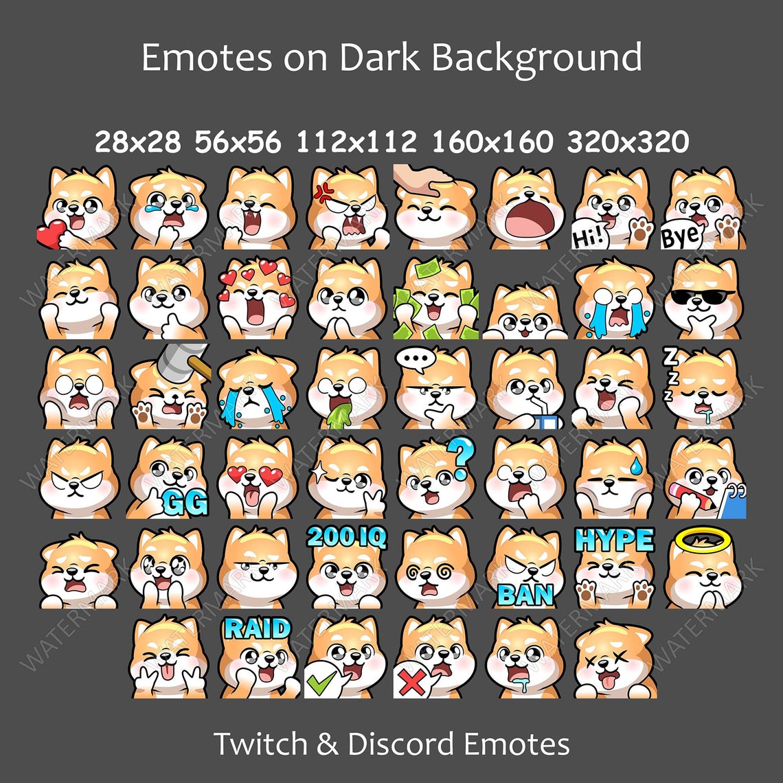 Shiba Inu Dog Emotes X 46 for Twitch & Discord Emote Shiba - Etsy