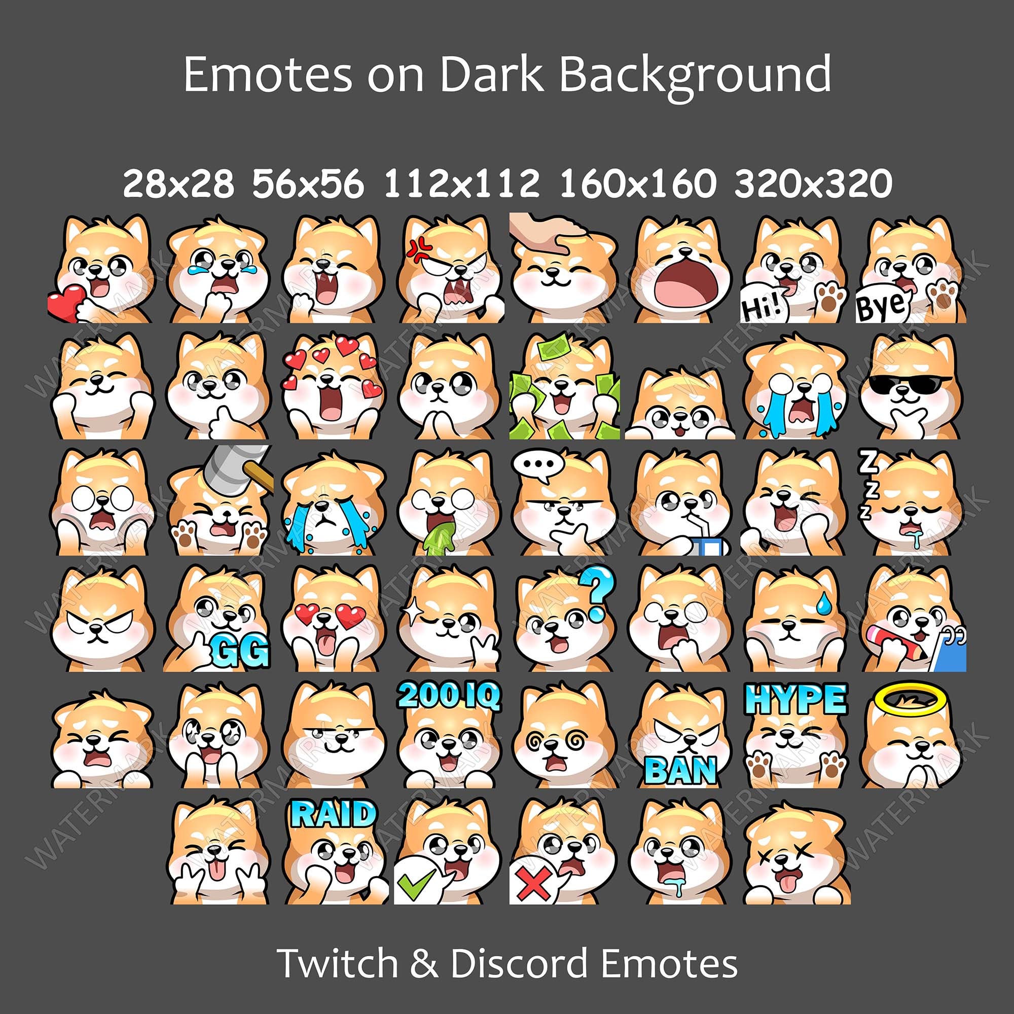 Shiba Inu Dog Emotes X 46 for Twitch & Discord Emote Shiba - Etsy