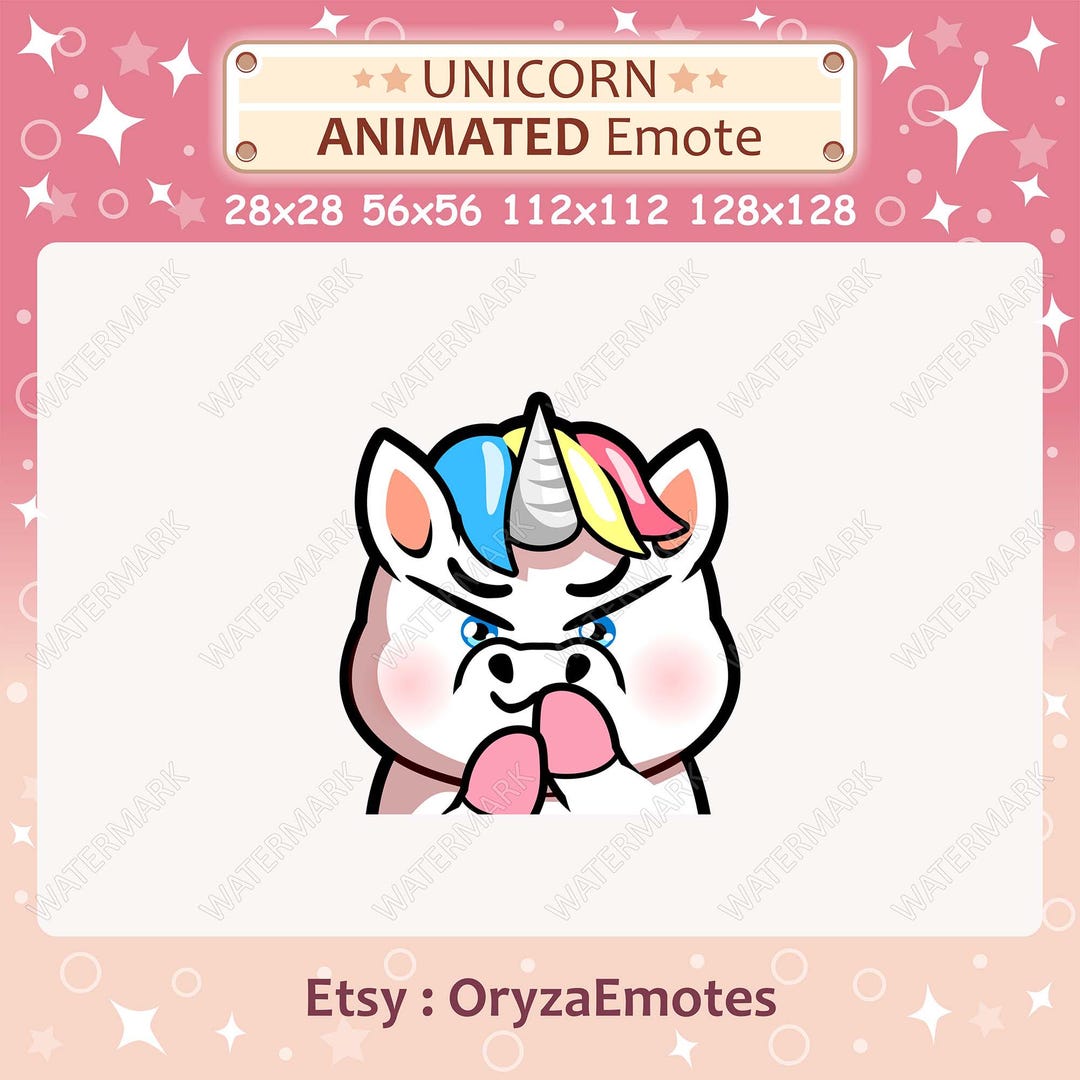 Animated Emote Unicorn Evil Plan Emote / Scheming Face Unicorn Emote ...