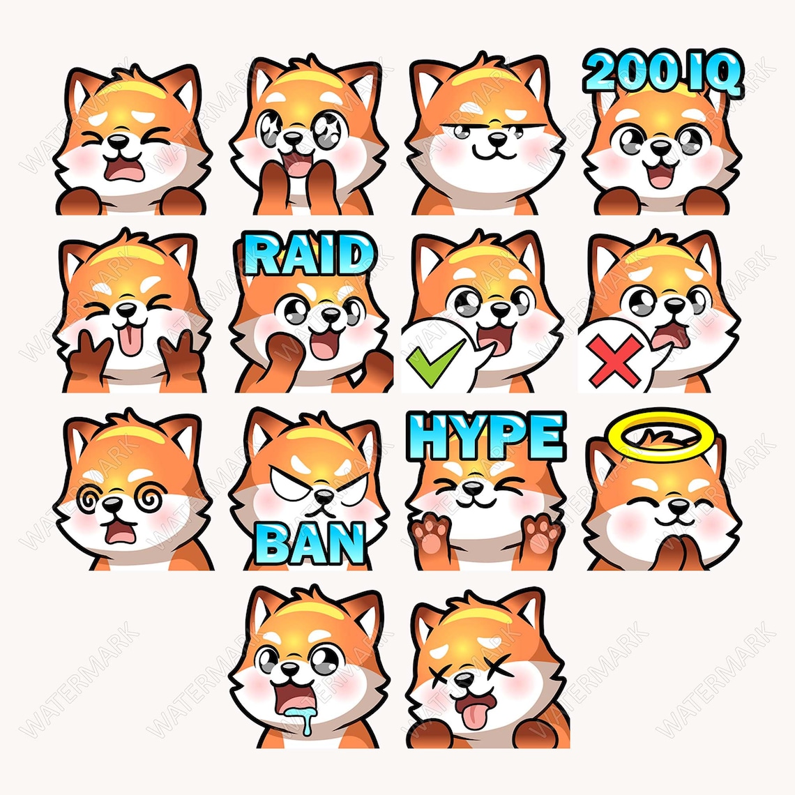 Fox Emotes X 46 For Twitch And Discord Emote Red Fox Twitch Emote Pack