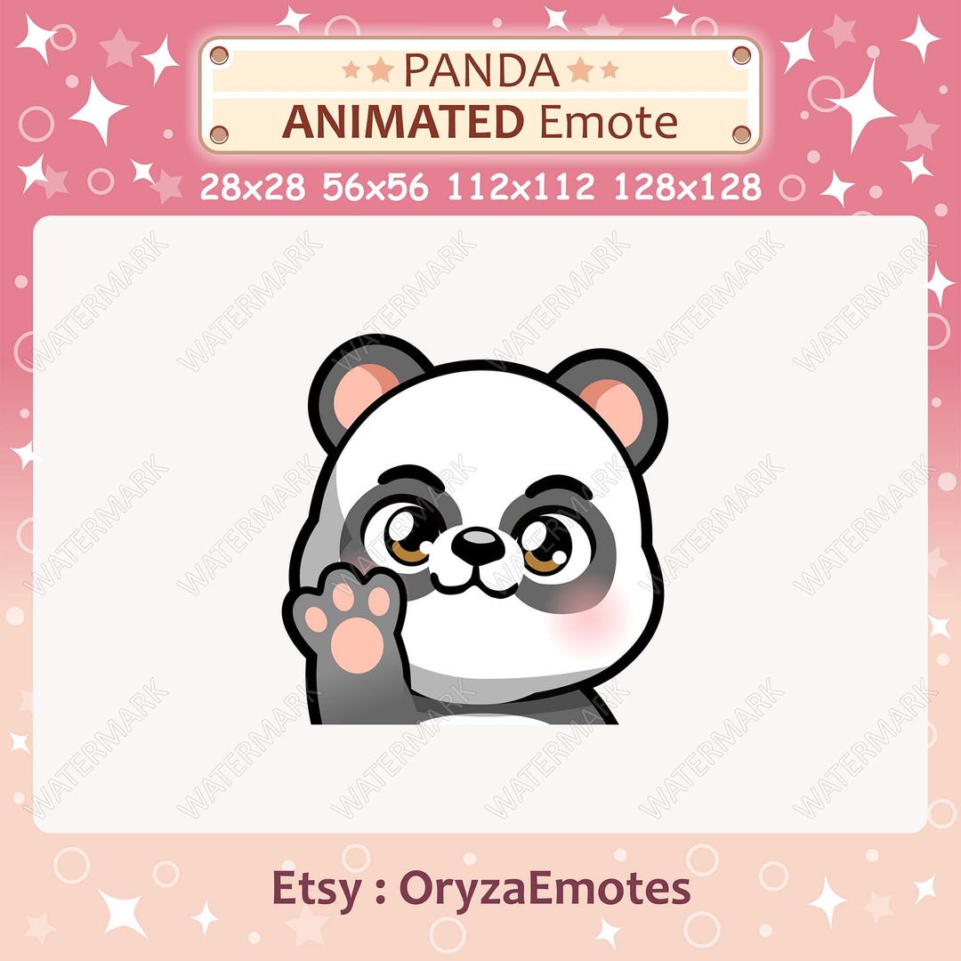 Emote animado de panda saludando / Emote de panda para Twitch y Discord ...