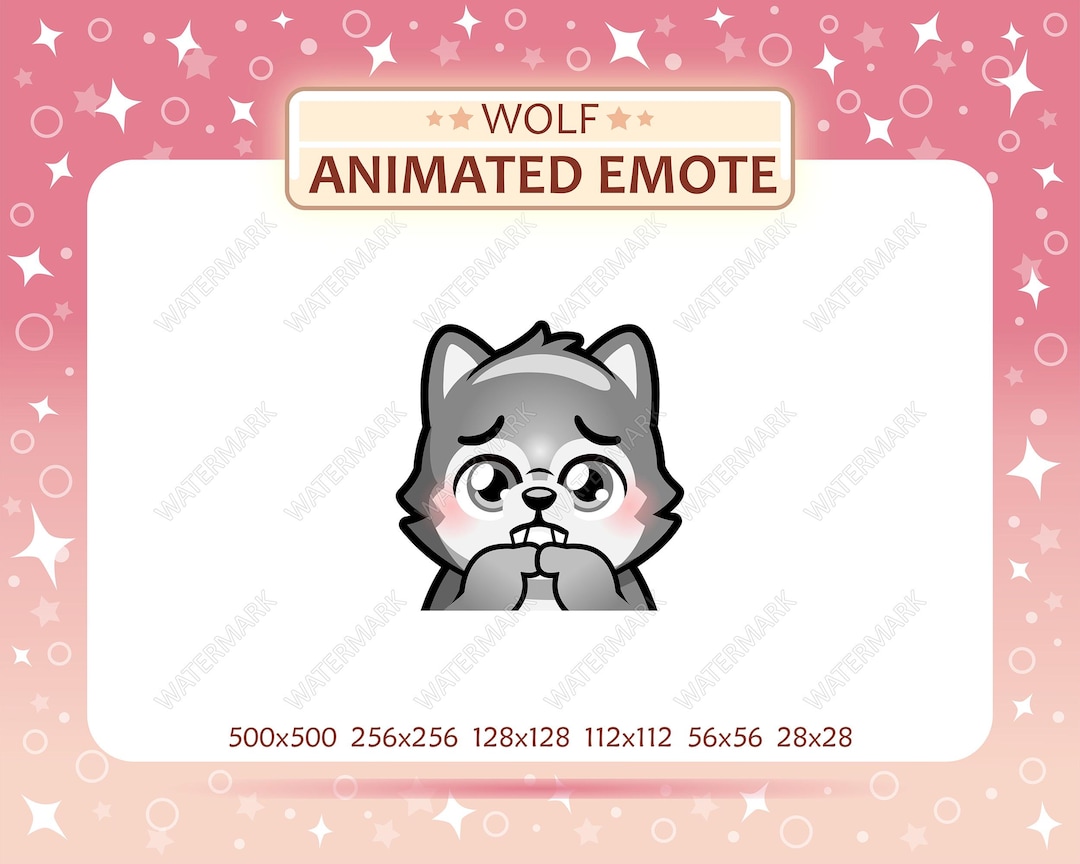 Animated Wolf Emote, Shy and Begging Emote, Twitch Emote, Discord Emote ...