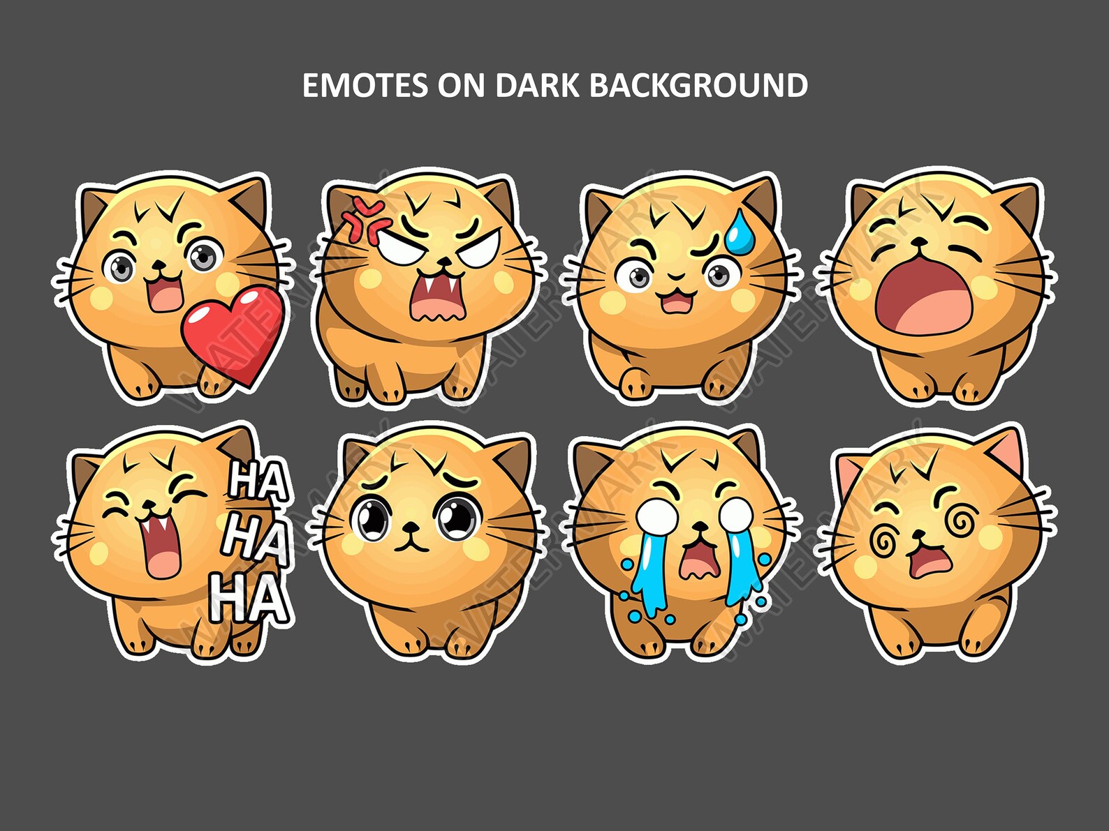 Ginger Cat Emotes Pack #1 / for Twitch Emote, Discord Emote, and ...