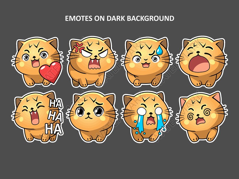 Ginger Cat Emotes Pack #1 / for Twitch Emote, Discord Emote, and ...