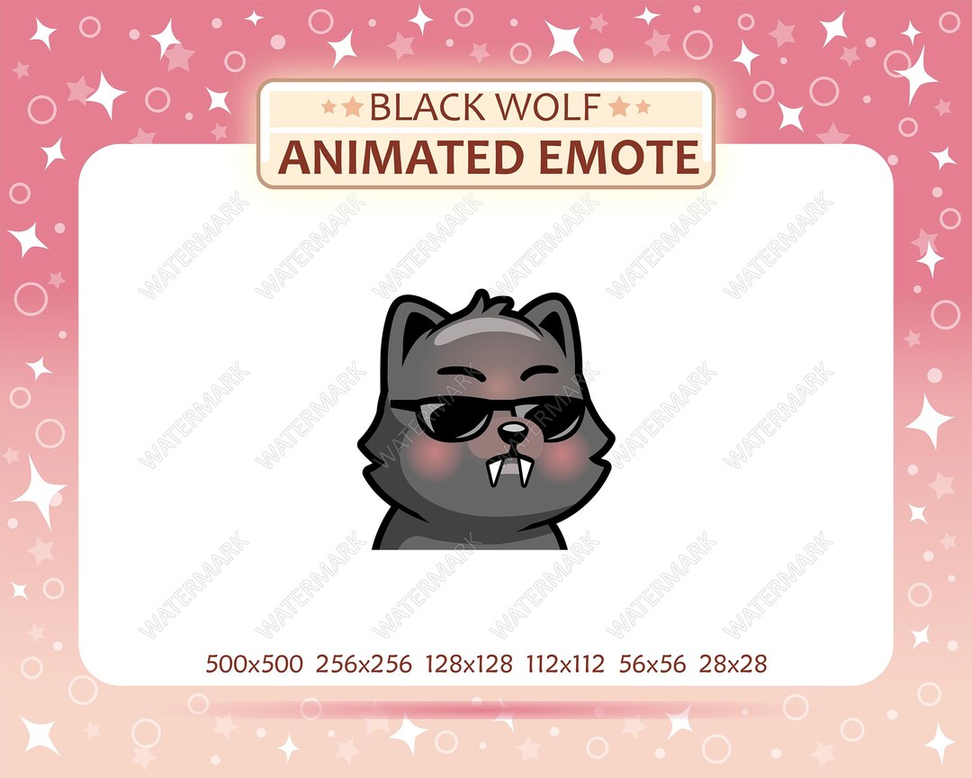 Animated Emote Black Wolf With Black Sunglasses is Vibing by Waving ...