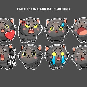 Black Cat Emotes Pack #1 / for Twitch Emote, Discord Emote, and ...