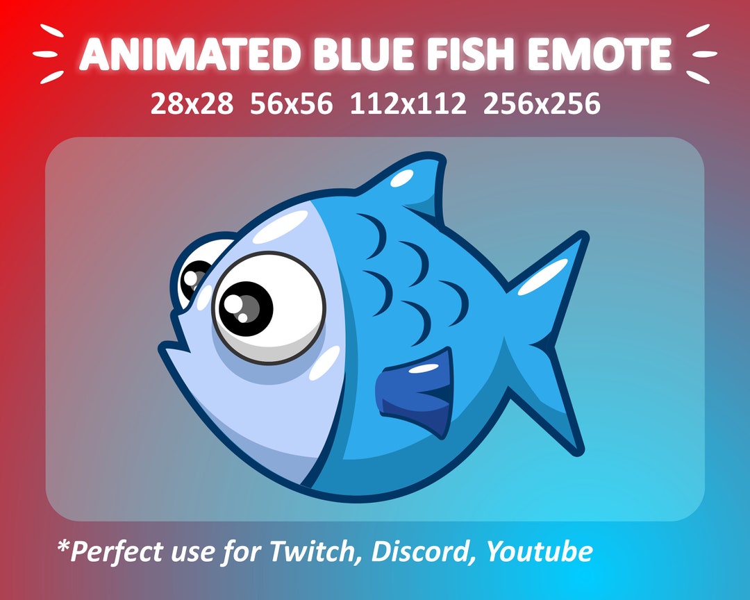 Blue Fish Animated Emote for Twitch, Discord, and Youtube / Animated ...