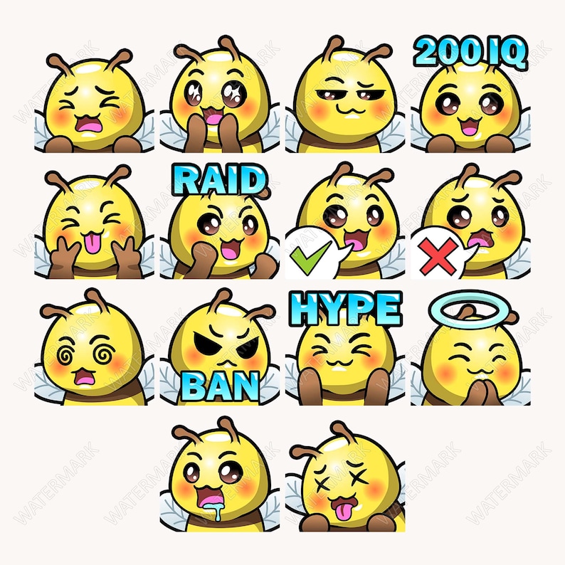 Bee Emotes X 46 for Twitch & Discord Emote Bee Twitch Emote Pack ...