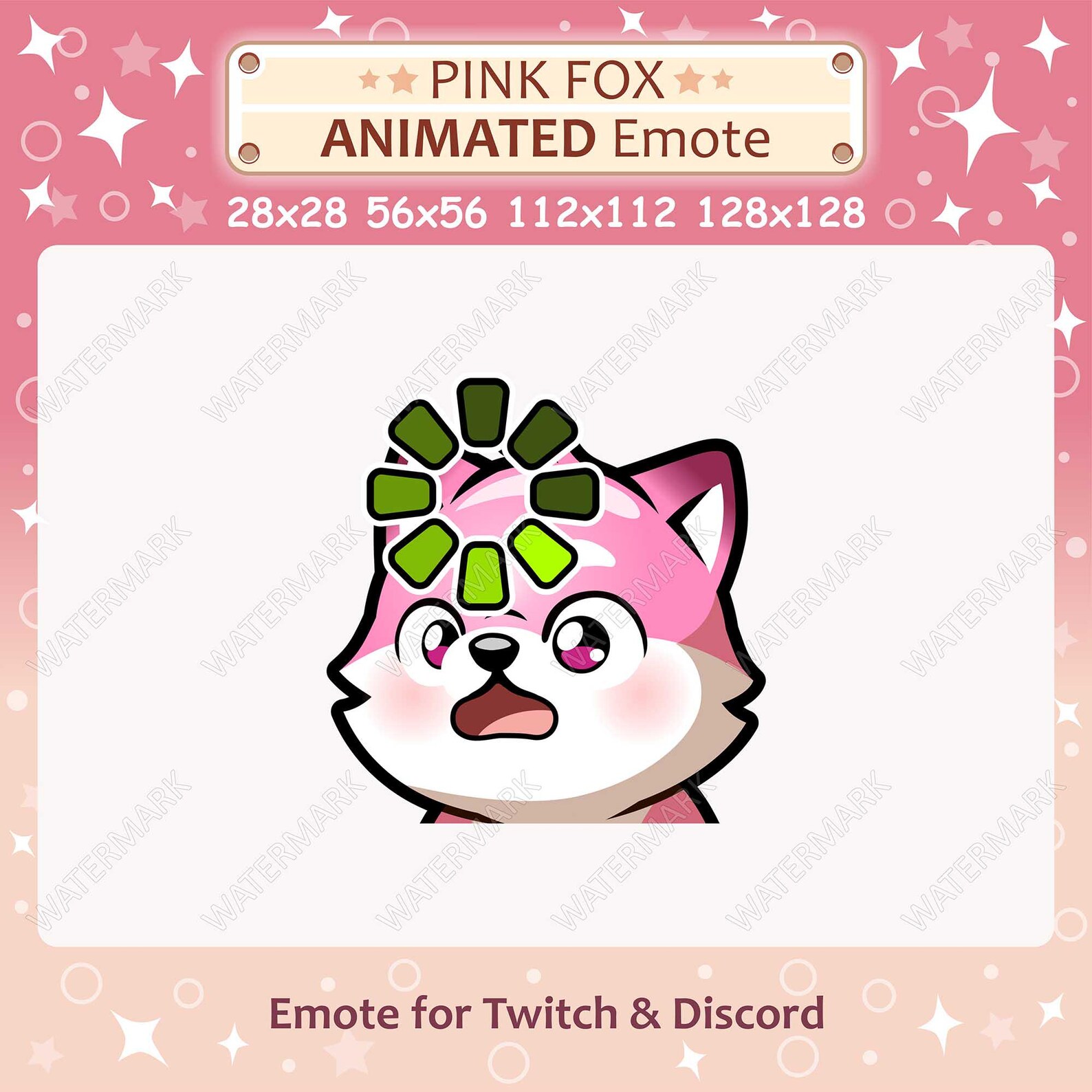 Animated Emote Pink Fox Loading Sign Emote / Fox Confused Emote ...