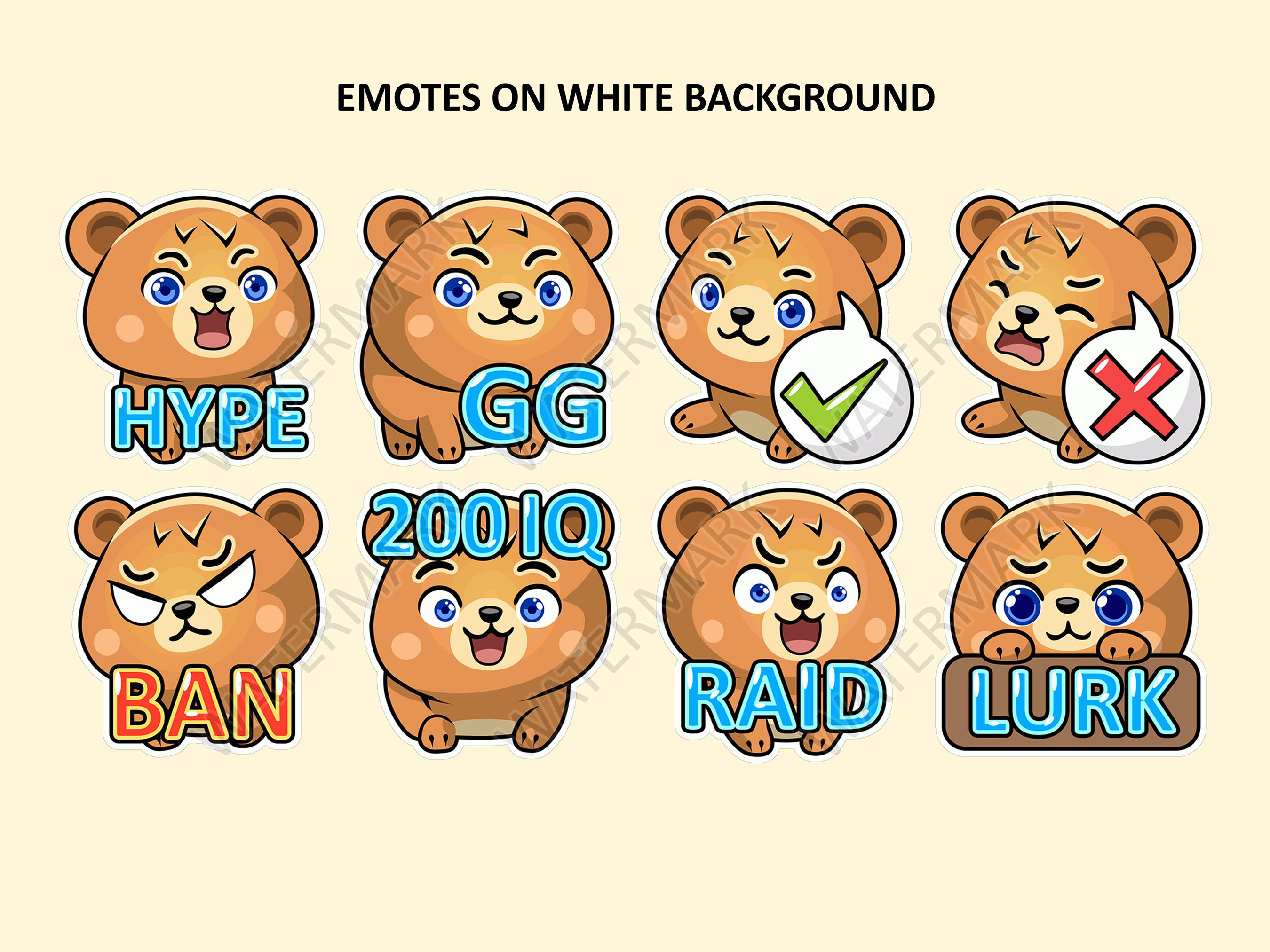Cute Bear Emotes Pack 5 / Emotes for Twitch Discord and - Etsy