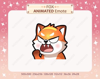 Animated Angry Fox Emote for Twitch, Discord, Youtube, Facebook, Kick ...