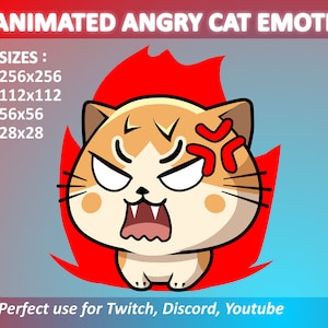 Angry Cat Animated Emote for Twitch, Discord, and Youtube / Animated ...