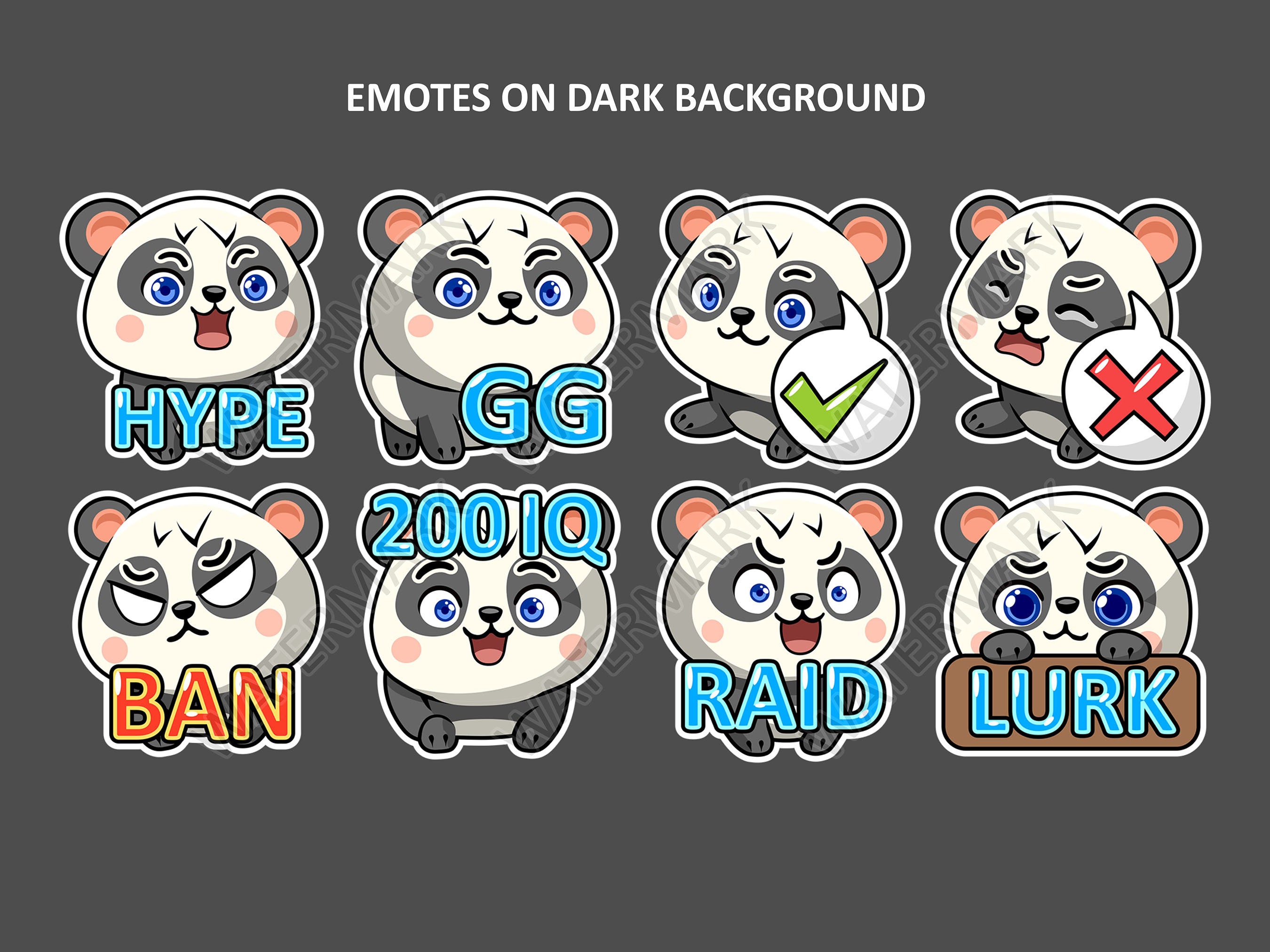 Panda Emotes Pack 5 / Emotes for Twitch Emote, Discord Emote, and ...