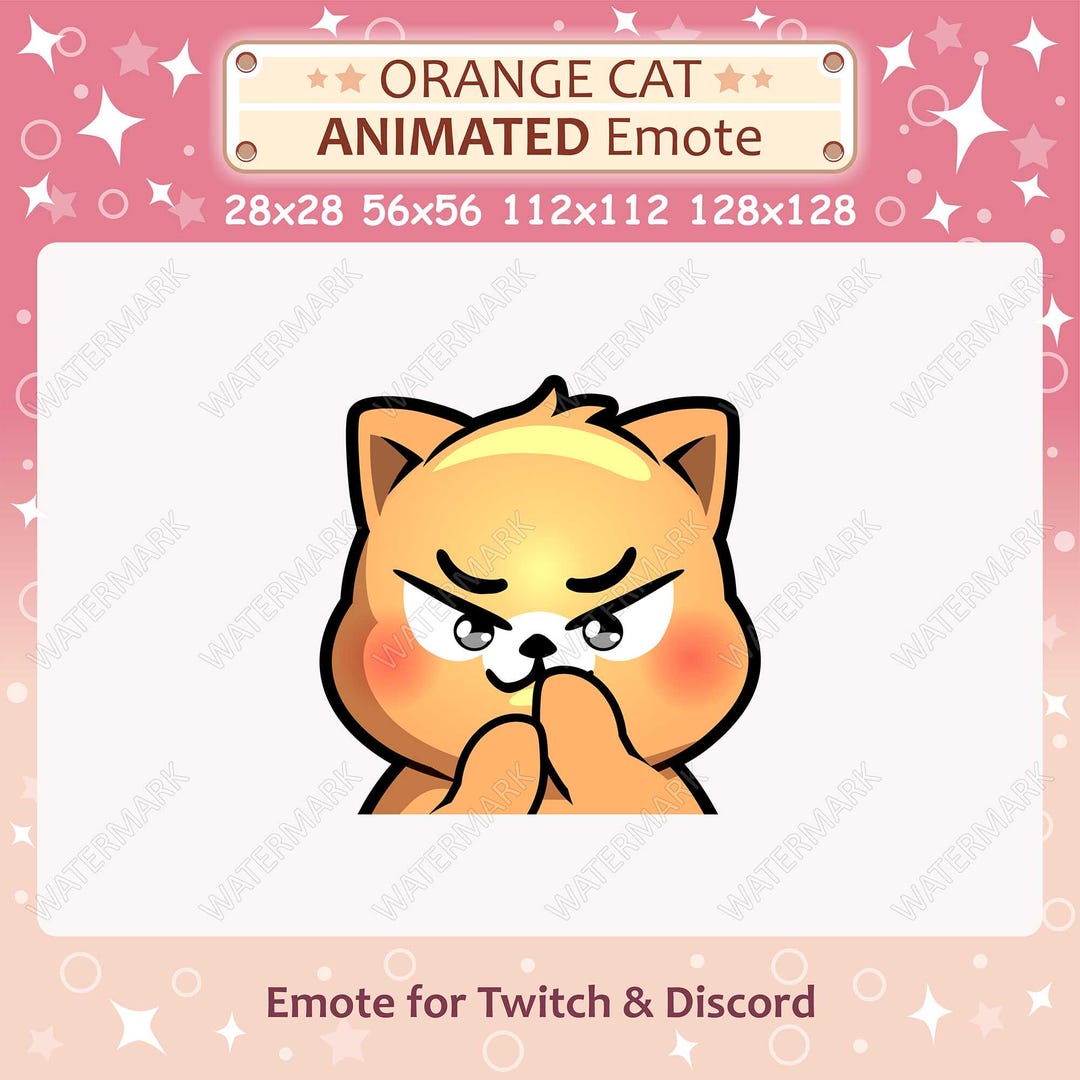 Animated Emote Orange Cat Evil Plan Emote / Scheming Face Emote ...