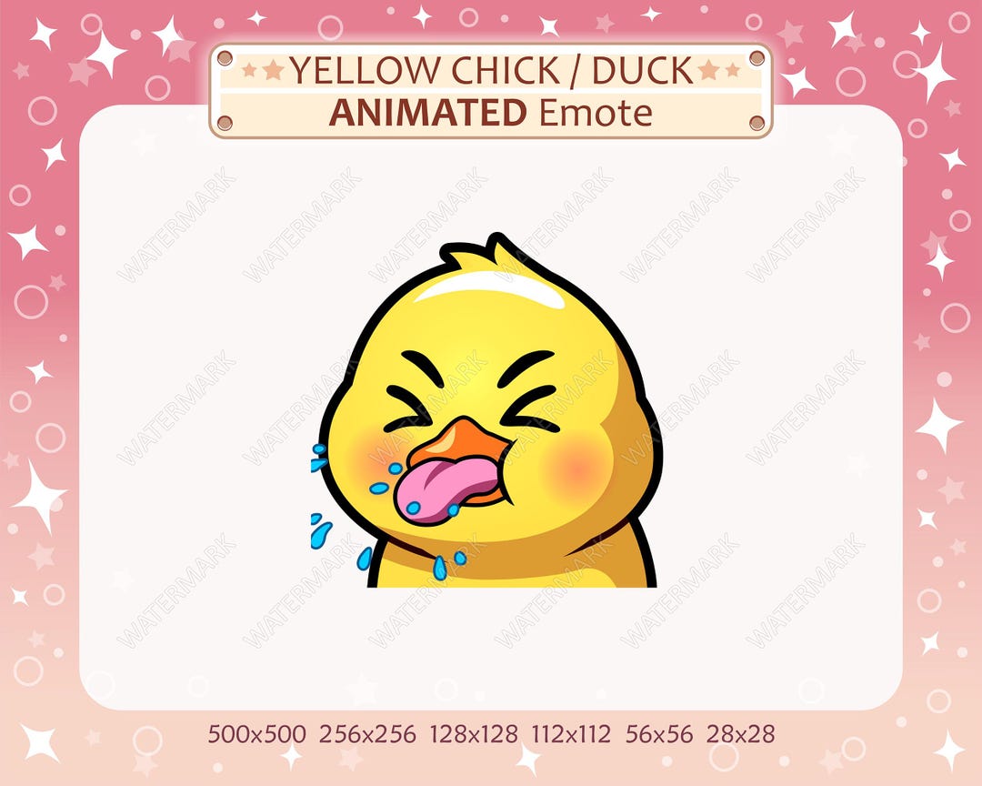 Animated Yellow Chick / Duck Emote - Tongue Out Mocking Emote / Bleh ...