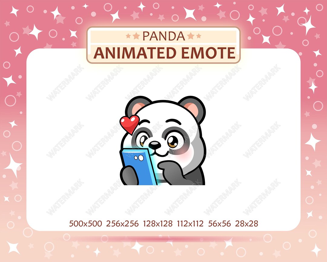 Animated Panda Emote, Holding and Tapping His Phone, Twitch Emote ...