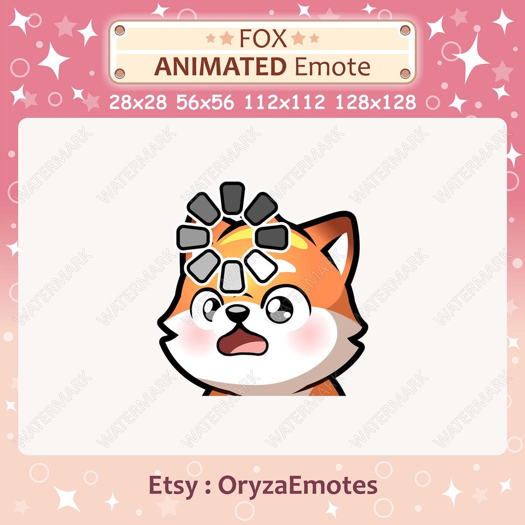 Animated Emote Fox Loading Sign Emote / Fox Confused Emote / Twitch ...
