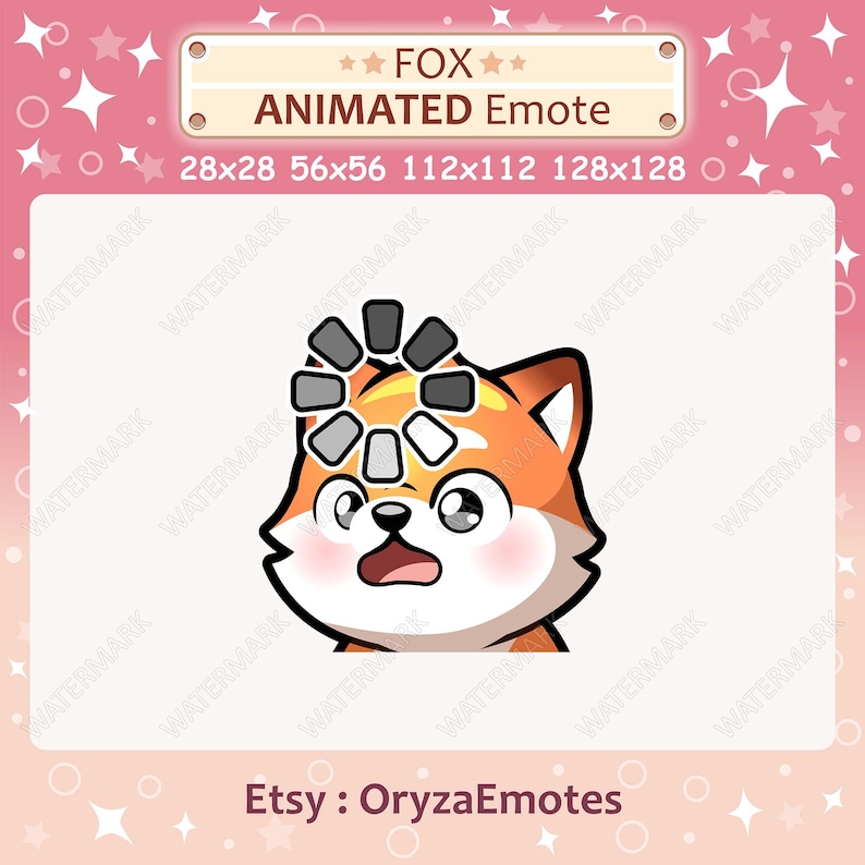 Animated Emote Fox Loading Sign Emote / Fox Confused Emote / Twitch ...