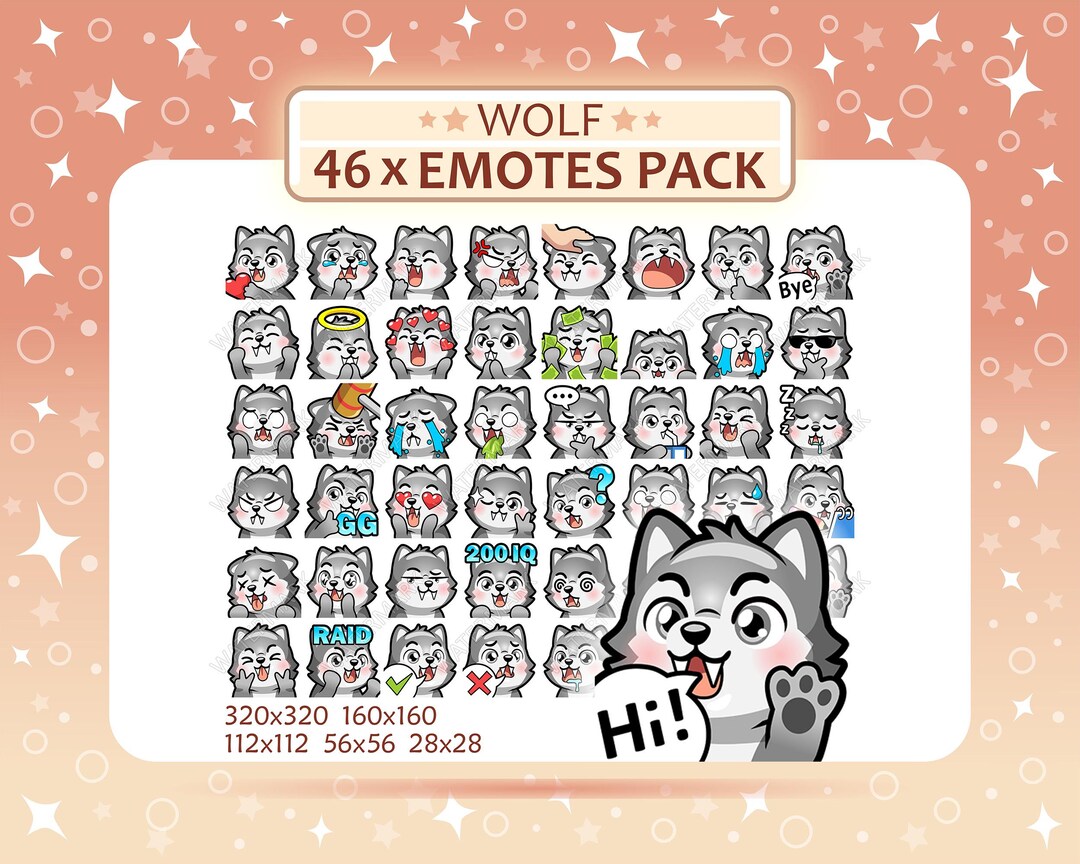 46 Wolf Emotes Pack, Twitch Emotes, Discord Emotes, PNG Emotes Pack ...