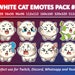 White Cat Emotes Pack 4 / for Twitch Emote, Discord Emote, and Whatsapp ...