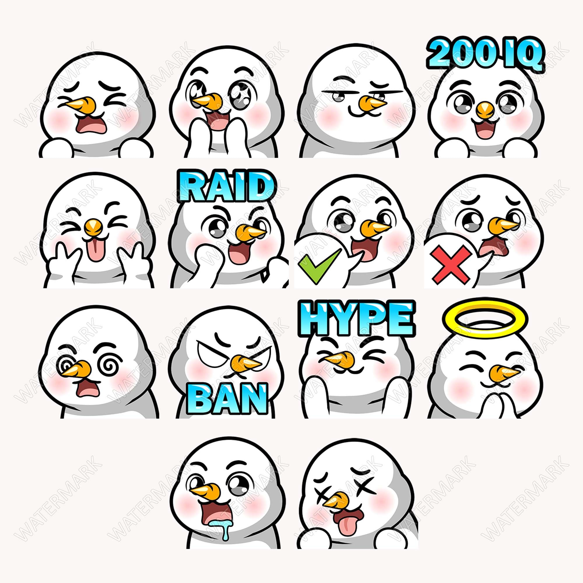 Snowman Emotes X 46 for Twitch & Discord Emote | Christmas Snowman ...