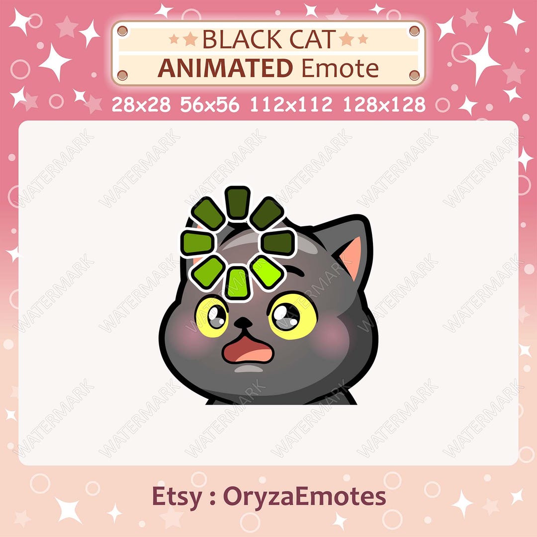 Animated Black Cat Emote: Loading Emote - Etsy
