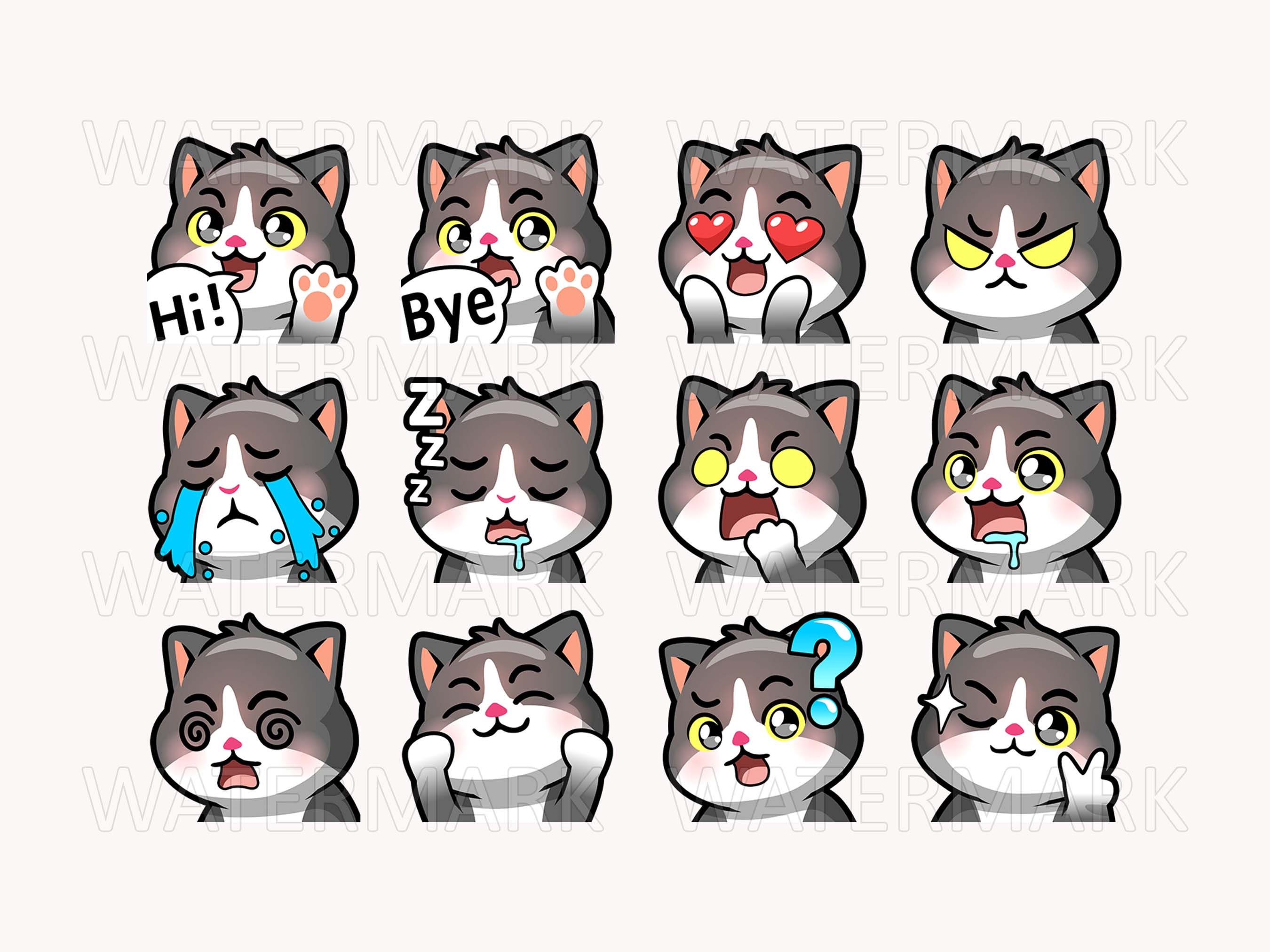 Tuxedo Cat Emotes X 46 for Twitch & Discord Emote Tuxedo Cat - Etsy
