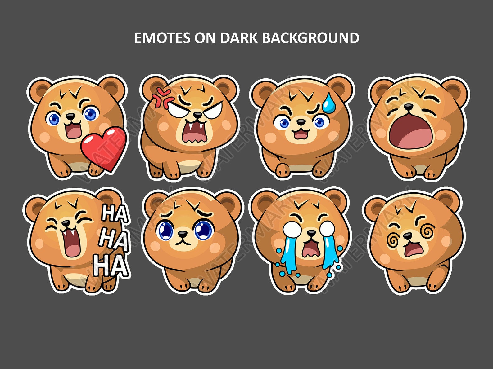 Cute Bear Emotes Pack 1 / Emotes for Twitch Discord and - Etsy