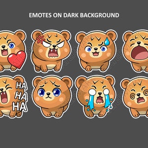 Cute Bear Emotes Pack #1 / Emotes for Twitch Emote, Discord Emote, and ...