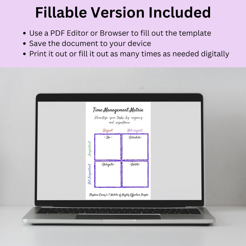 Printable Time Management Matrix for Better Time Management Habits ...