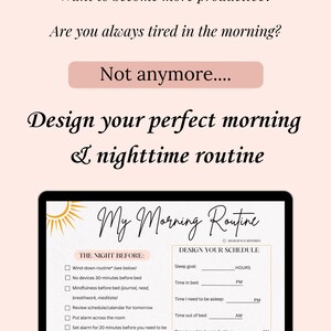 Productivity Morning Routine Tracker - Etsy